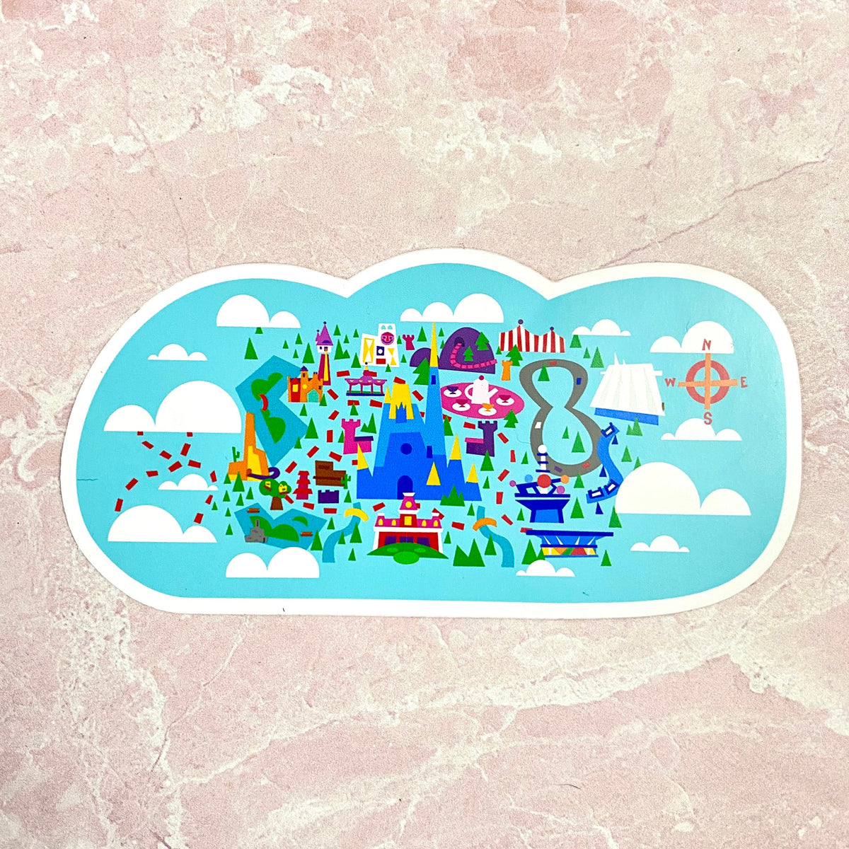 Magic Kingdom Map Sticker – Charmed & Cozy